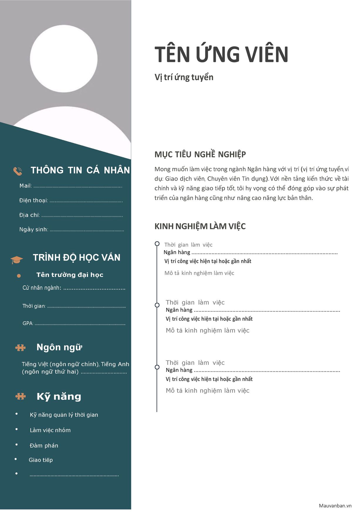Mẫu CV độc đáo - CV Xin việc - Mẫu Văn Bản
